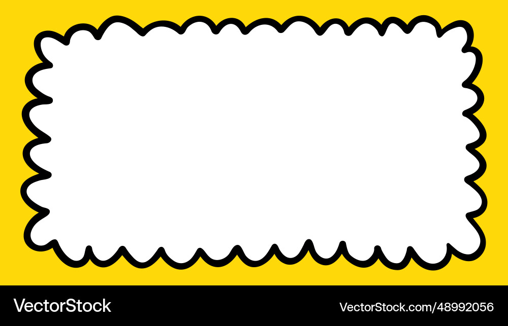 Groovy scalloped frame in hippie style Royalty Free Vector