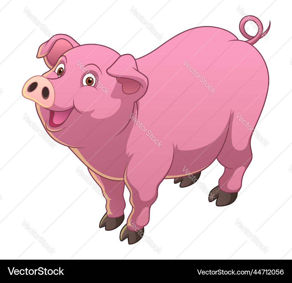 Pig cartoon animal Royalty Free Vector Image - VectorStock