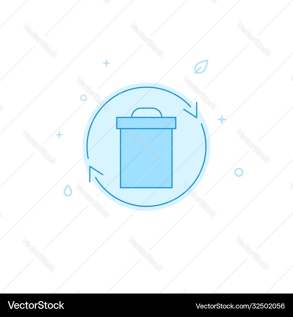 Recycling waste bin flat icon filled line style Vector Image
