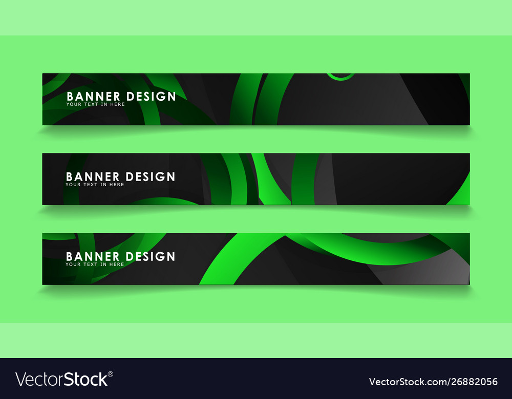 Set rectangular banners with background dark Vector Image