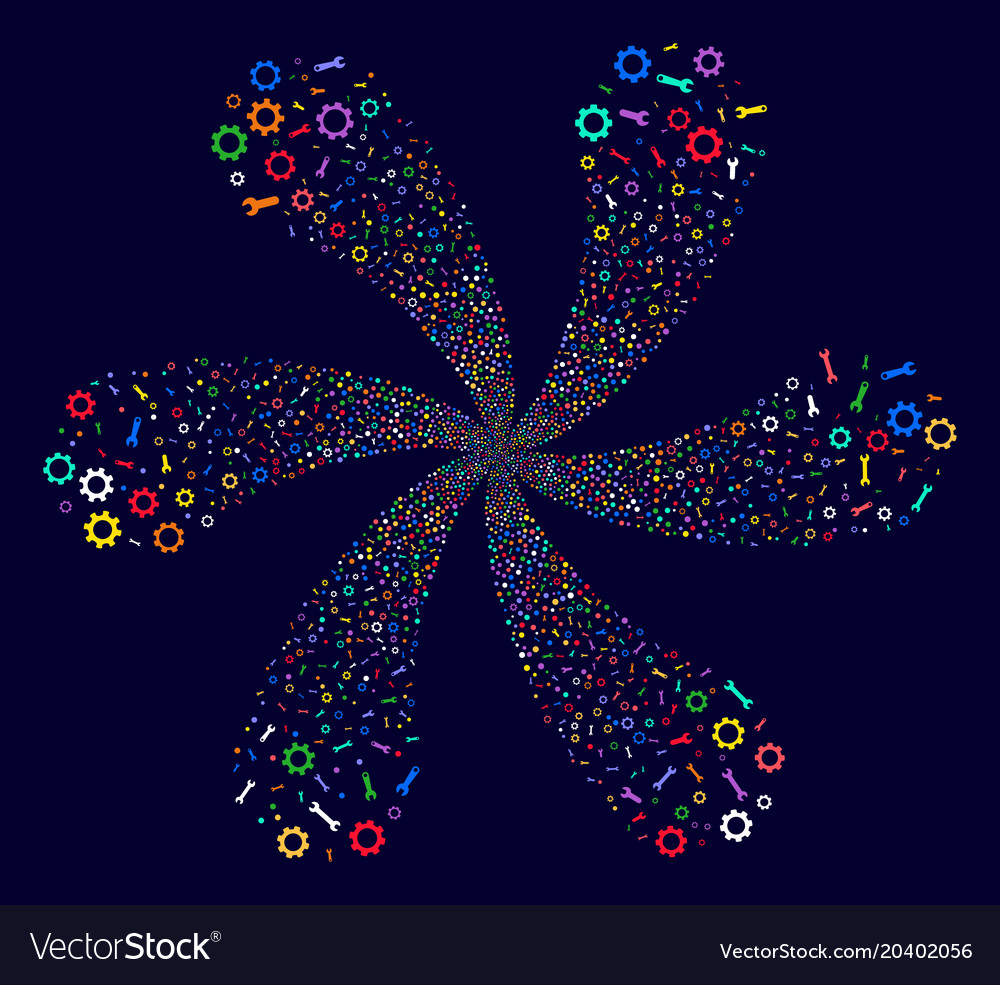 Setup tools curl spin Royalty Free Vector Image