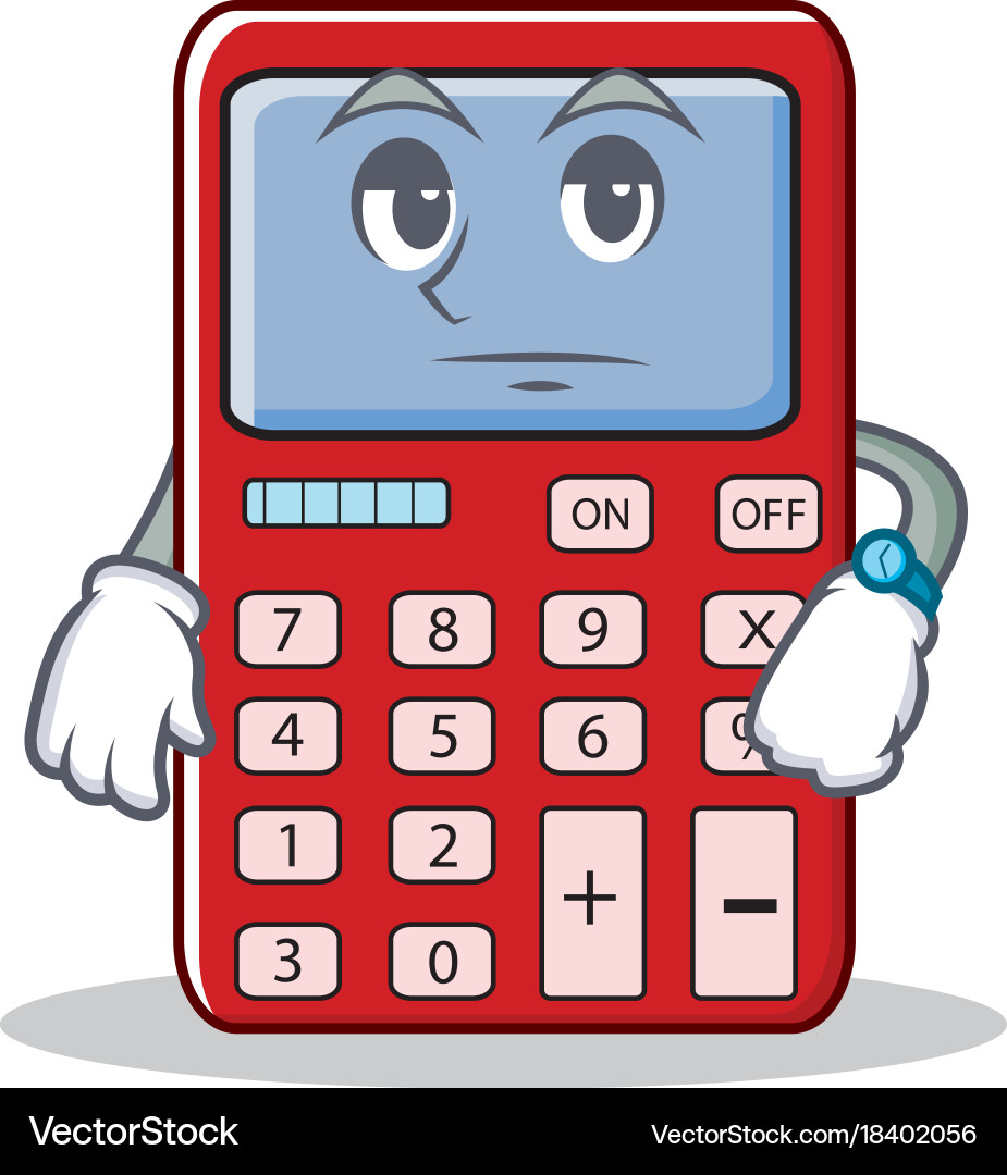 Waiting cute calculator character cartoon Vector Image