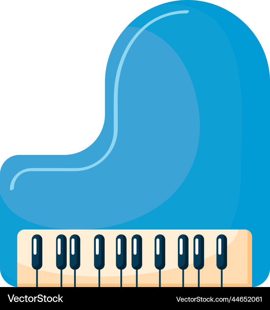 Blue piano instrument musical Royalty Free Vector Image