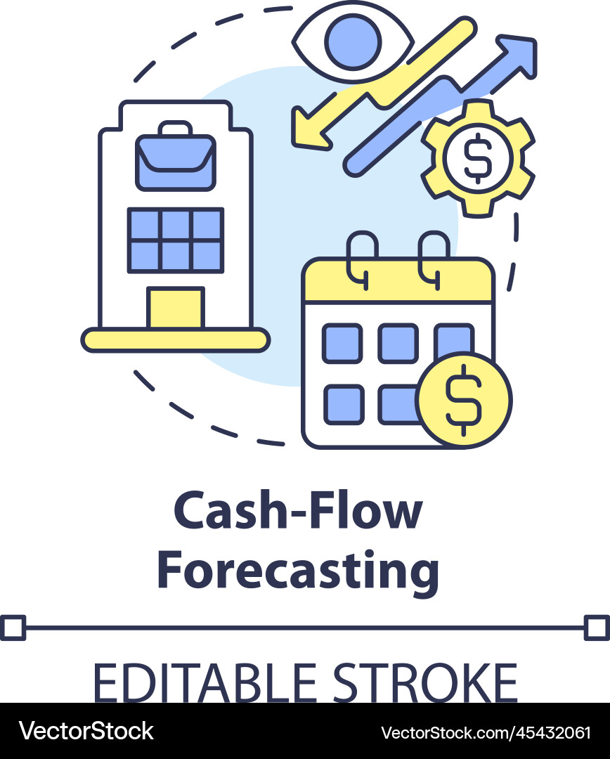 Cash-flow forecasting concept icon Royalty Free Vector Image