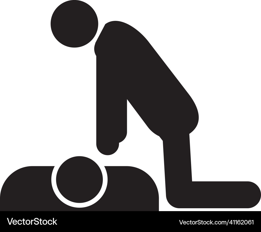 Cpr icon on white background ardiopulmonary Vector Image