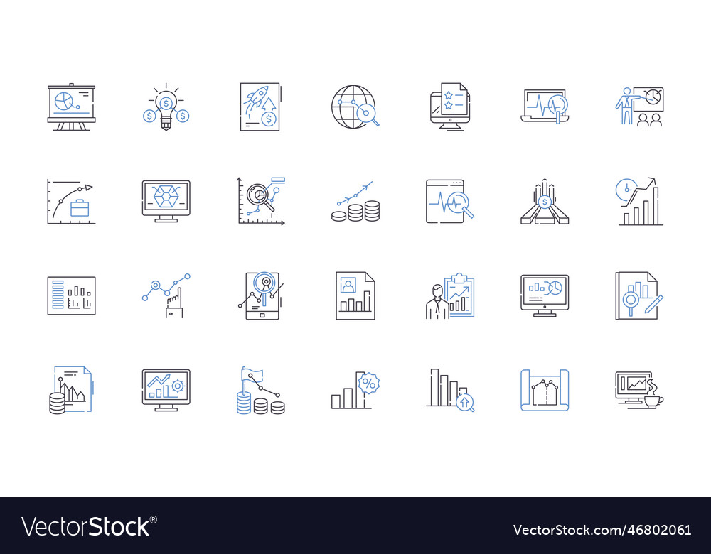 Data analytics line icons collection insight Vector Image Data analytics line icons collection insight Vector Image