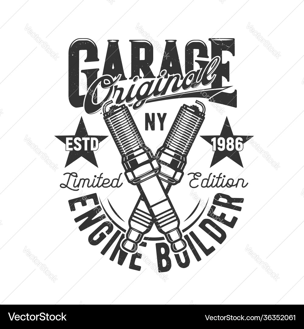 Garage car and motorcycle custom engine motors Vector Image