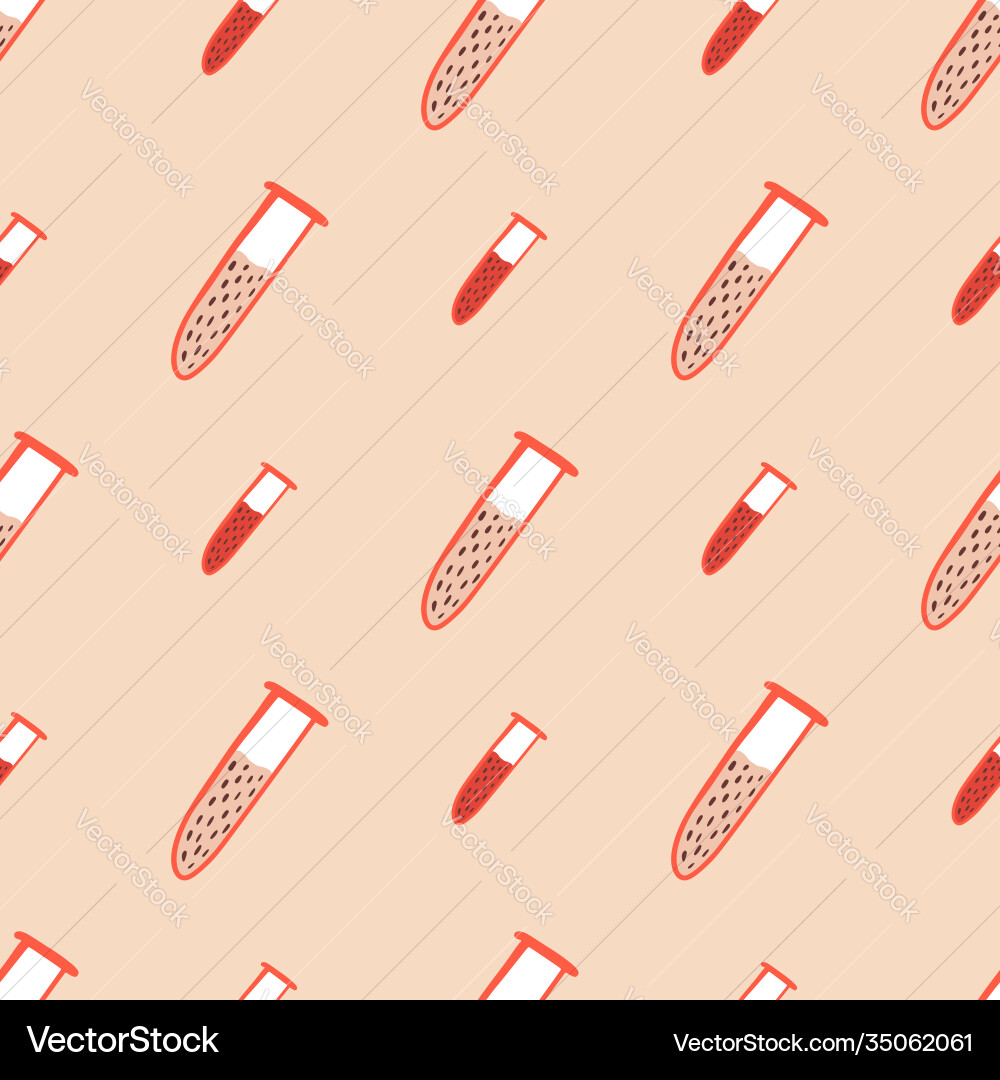 Glass bulb with blood seamless medicine pattern Vector Image