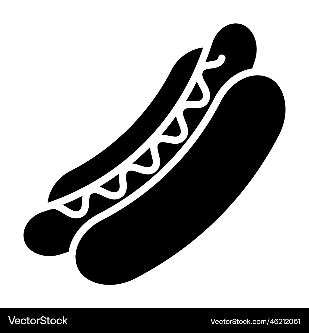 Hot dog icon bun with sausage Royalty Free Vector Image