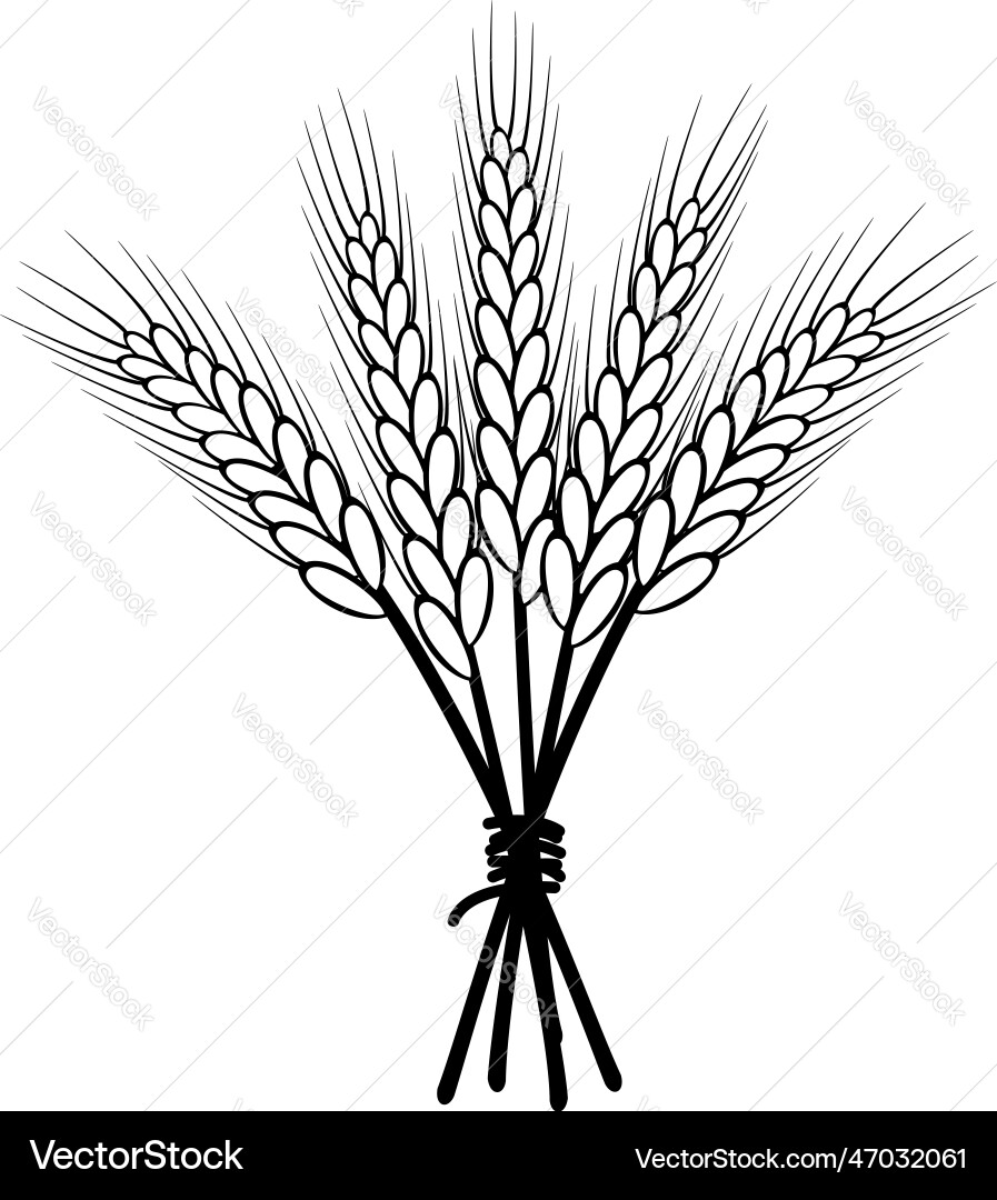 Icon of wheat ears sheaf Royalty Free Vector Image