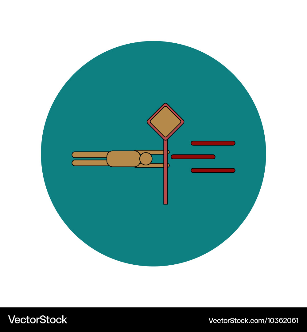 In flat design of man holding Royalty Free Vector Image