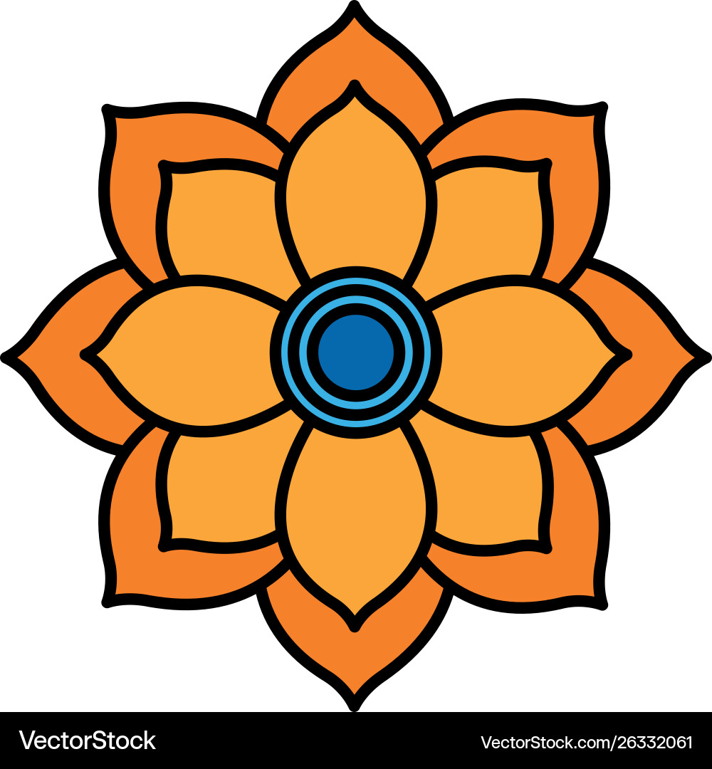 Indian lotus flower nature icon Royalty Free Vector Image