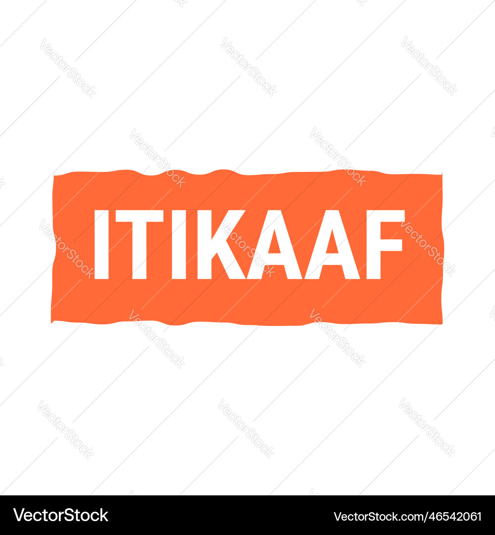 Itikaaf orange callout banner with information Vector Image