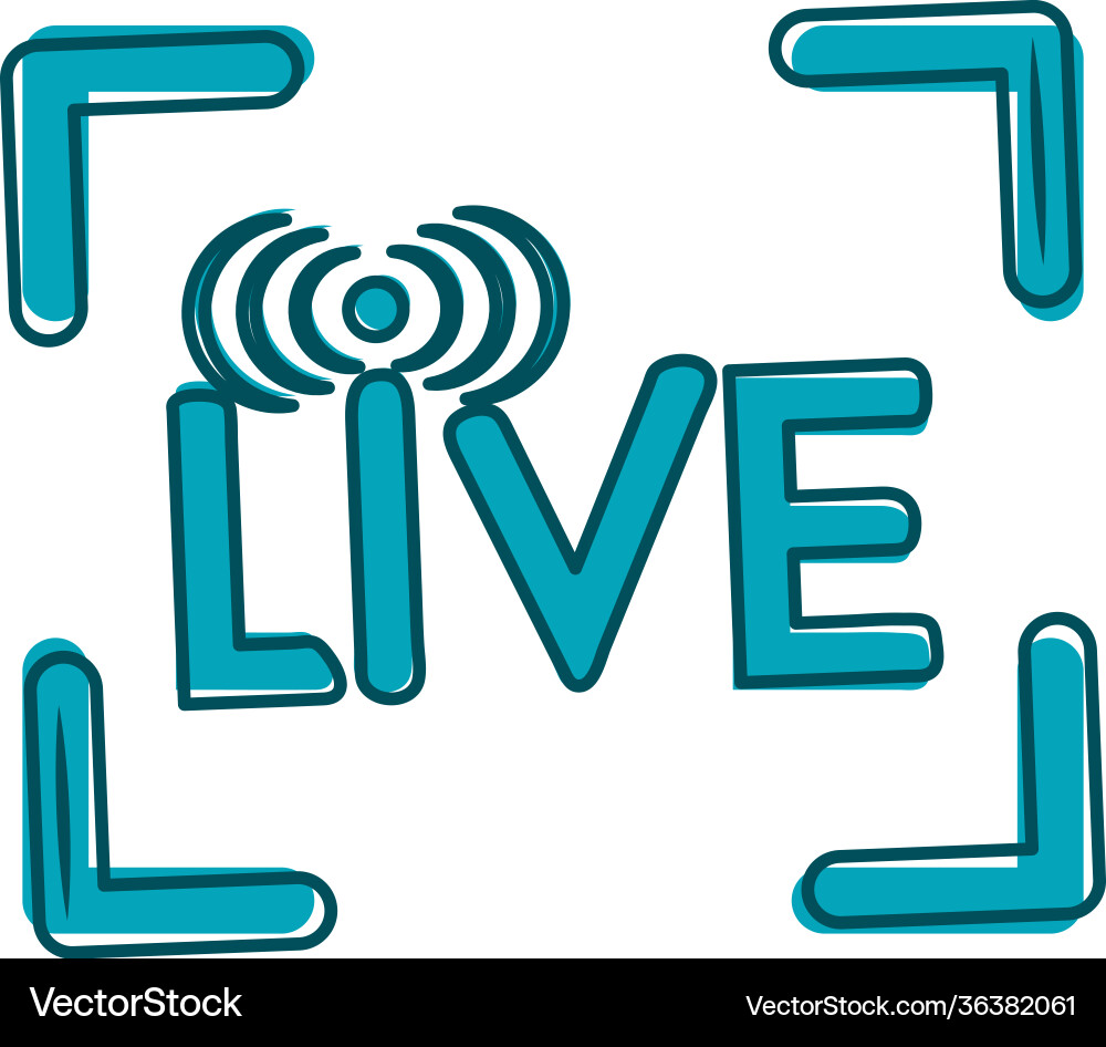 Live video content blog and stream blue design Vector Image