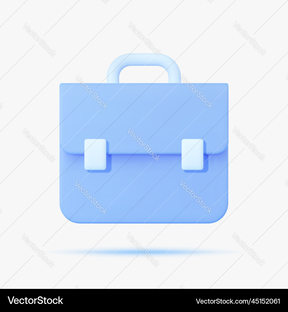 Office bag or portfolio 3d icon isolated on white Vector Image