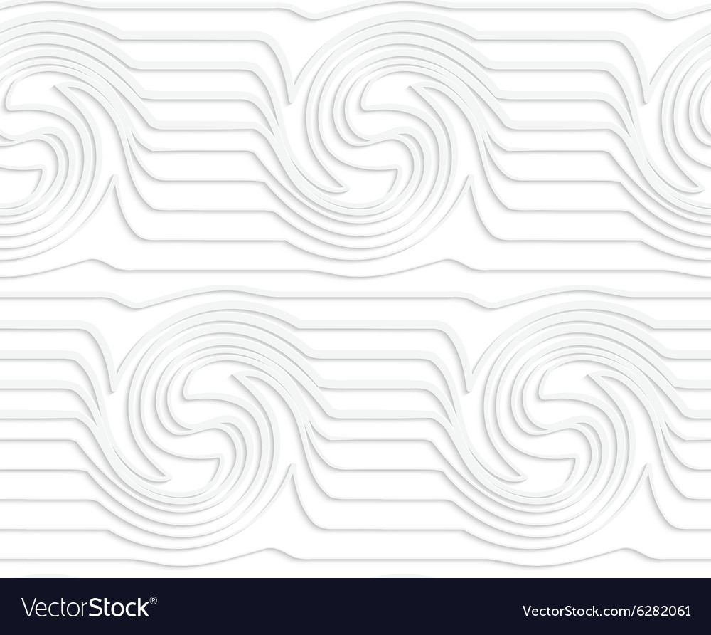 Paper white waves with swirls Royalty Free Vector Image