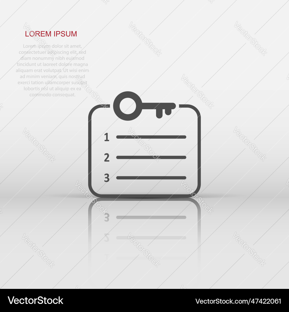 Password account icon in flat style keyword Vector Image
