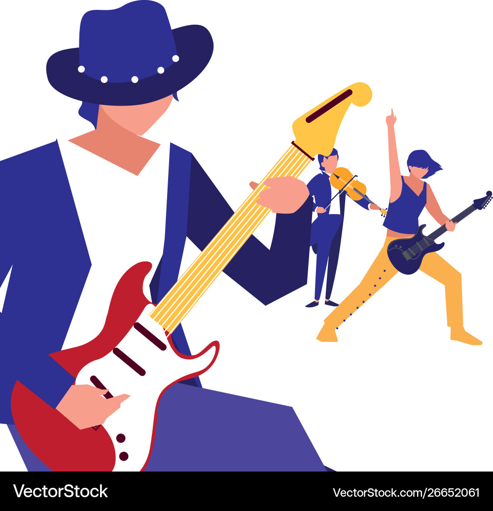 People musicians concert event design Royalty Free Vector