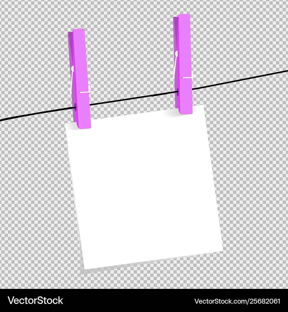 Photo frame with shadow pin on pinch a realistic Vector Image