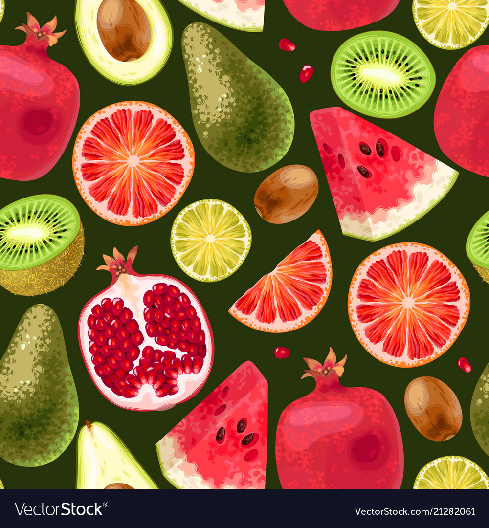 Seamless fruit pattern Royalty Free Vector Image