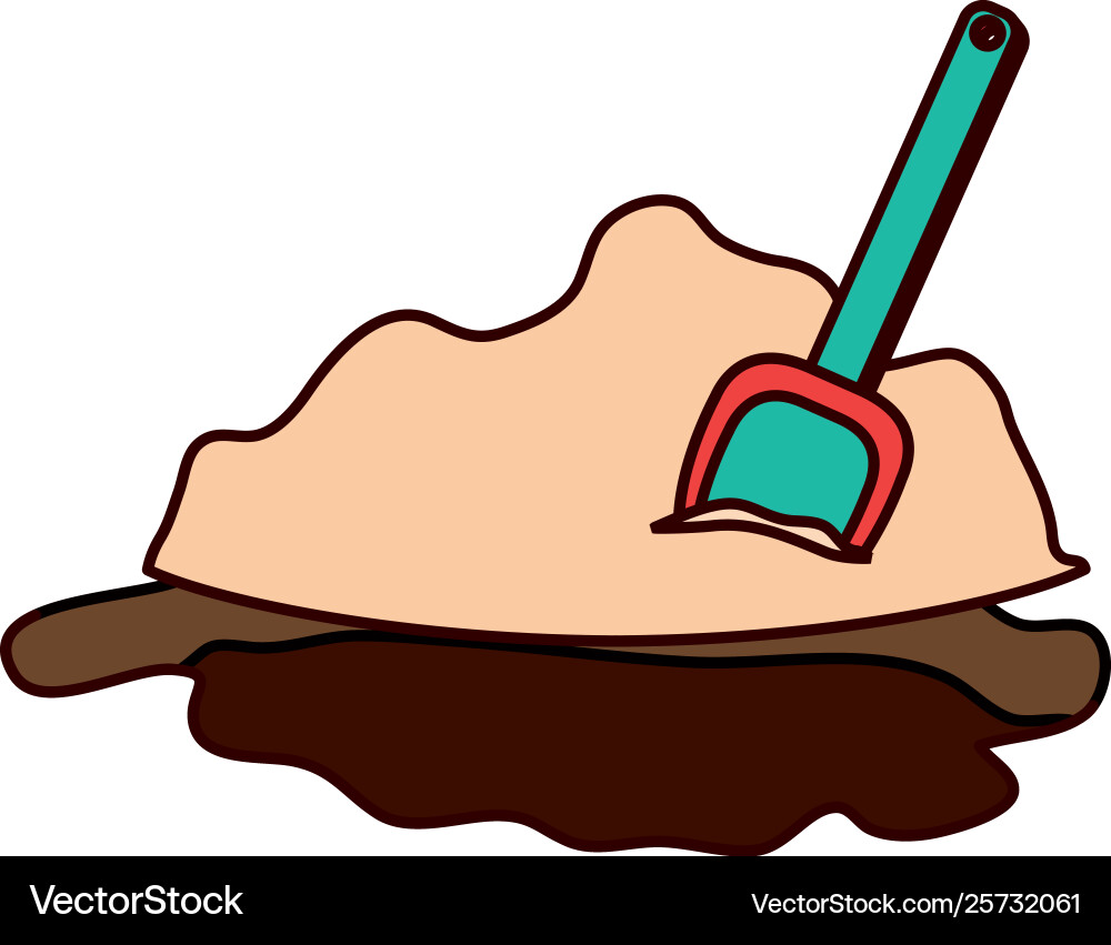 Shovel to play on beach white background Vector Image