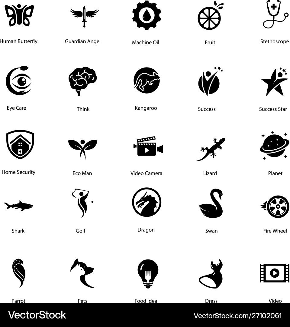 Sign and symbols filled pack Royalty Free Vector Image