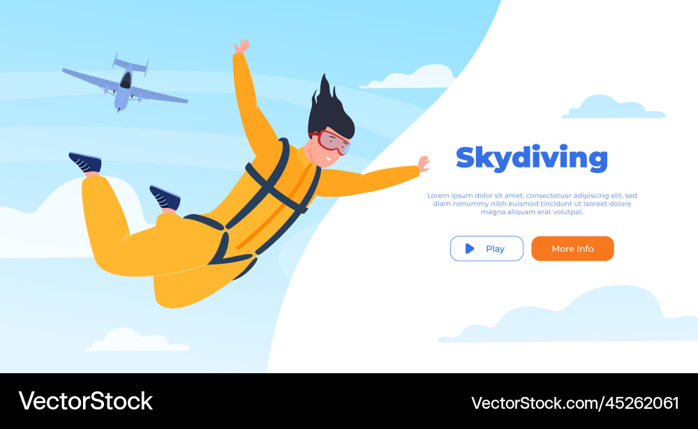Skydiver people jump with a parachute from Vector Image