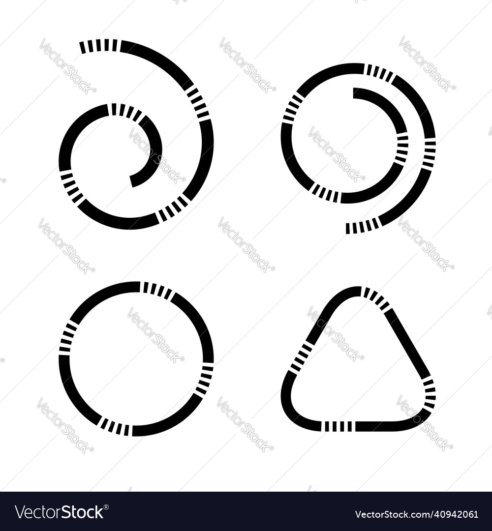 Spiral circle and triangle elements Royalty Free Vector