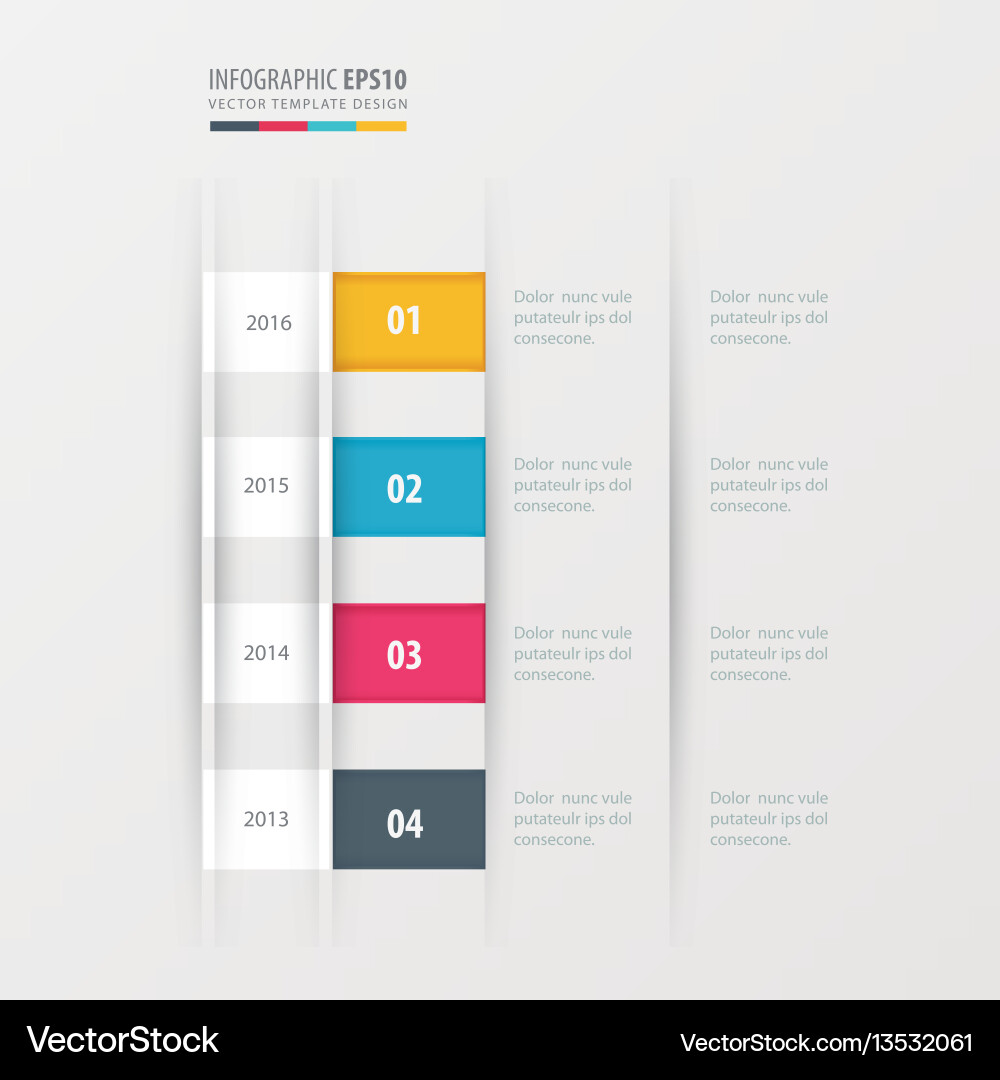Timeline design design yellow blue pink color Vector Image