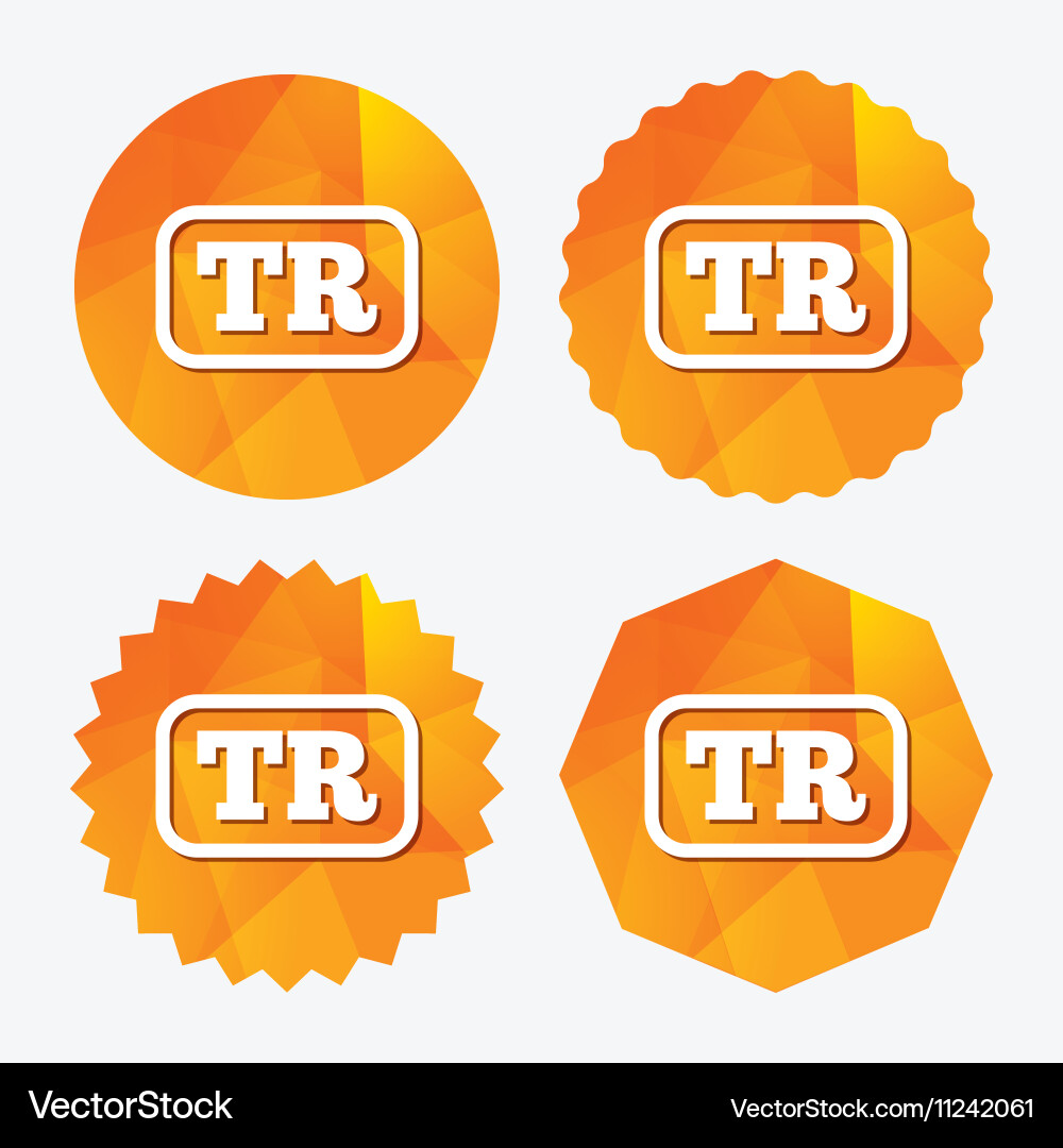 Turkish language sign icon tr translation Vector Image