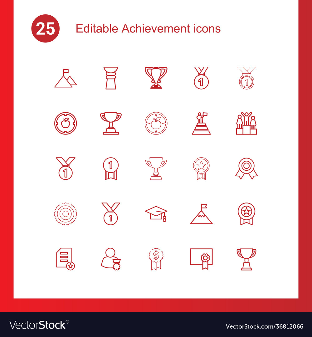 25 achievement icons Royalty Free Vector Image