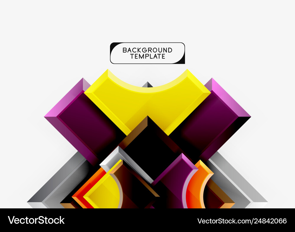 3d futuristic shapes abstract background Vector Image