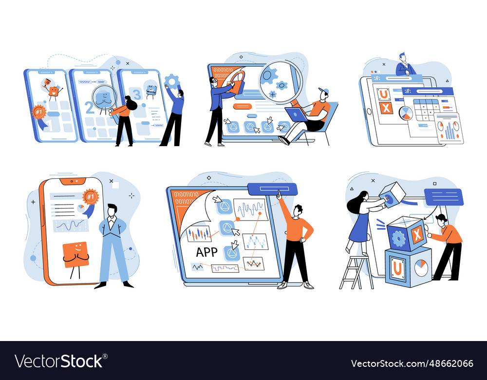 Application Testing Metaphor Royalty Free Vector Image