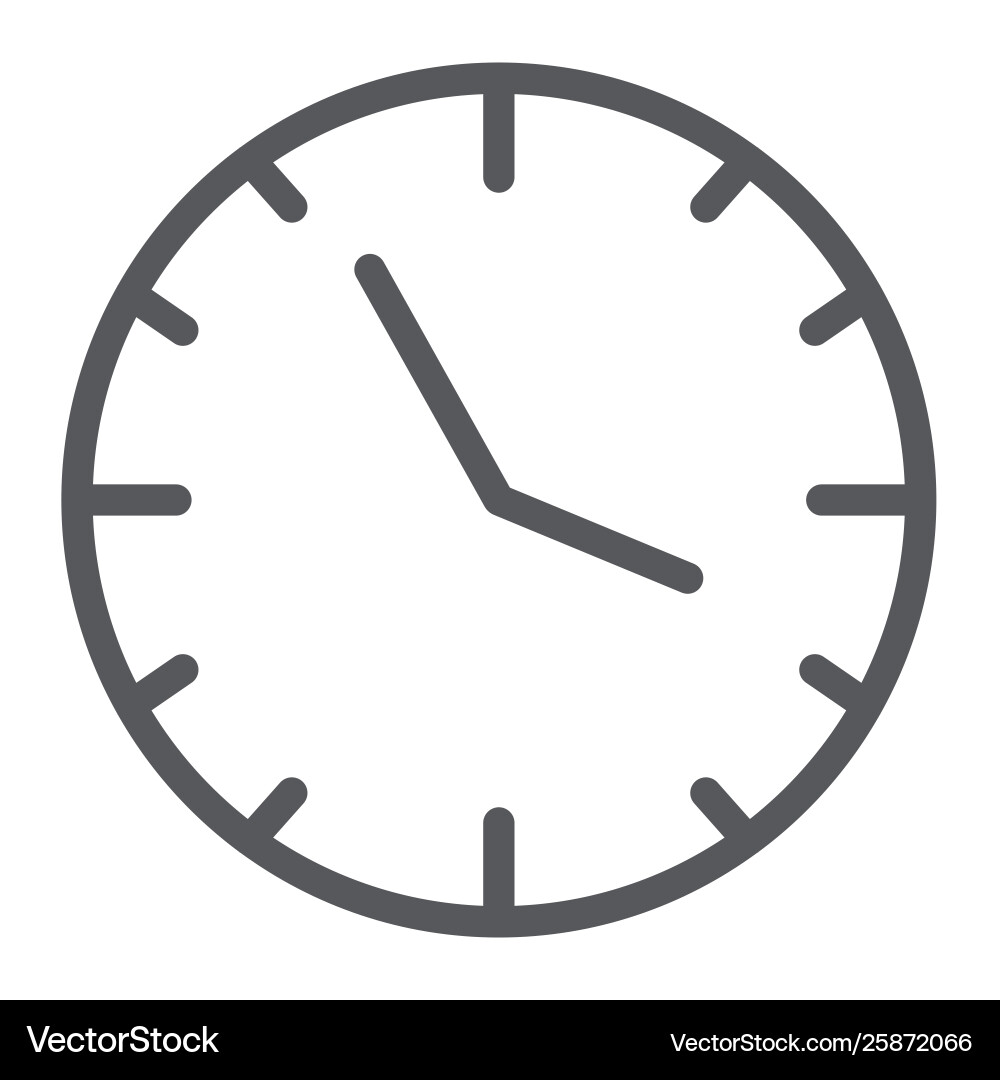 Clock line icon time and hour watch sign Vector Image