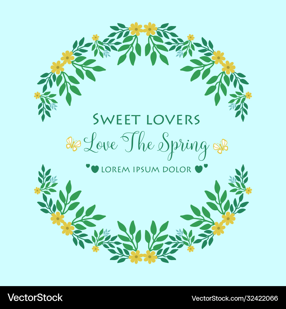 Cute love spring greeting card wallpaper design Vector Image