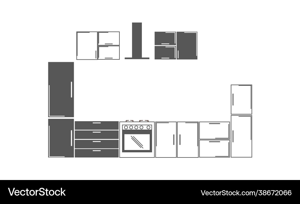 Furniture kitchen room minimalist logo Royalty Free Vector