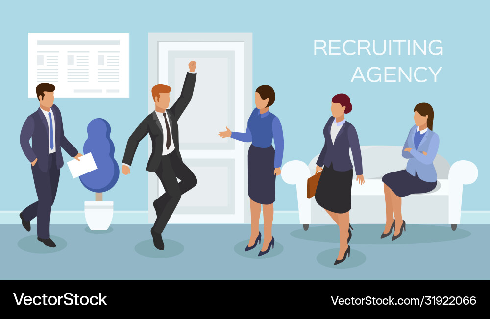 Interview at office recruiting agency job vacancy Vector Image