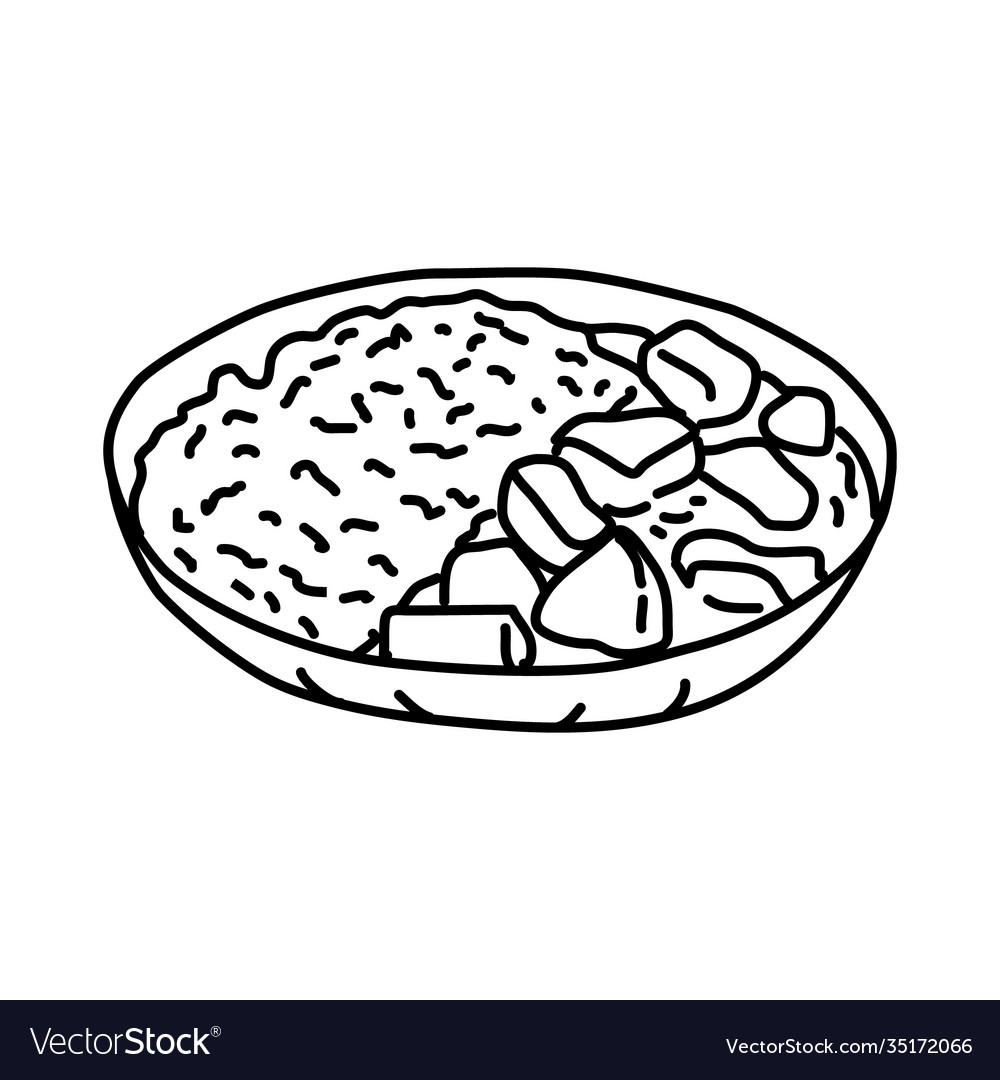 Kare raisu icon doodle hand drawn or outline Vector Image