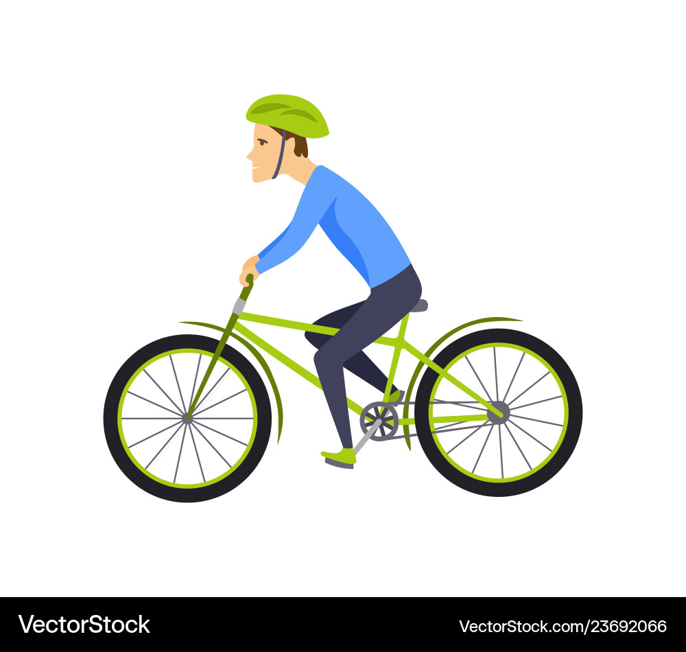 Men riding bicycle with bicycle and boy Royalty Free Vector