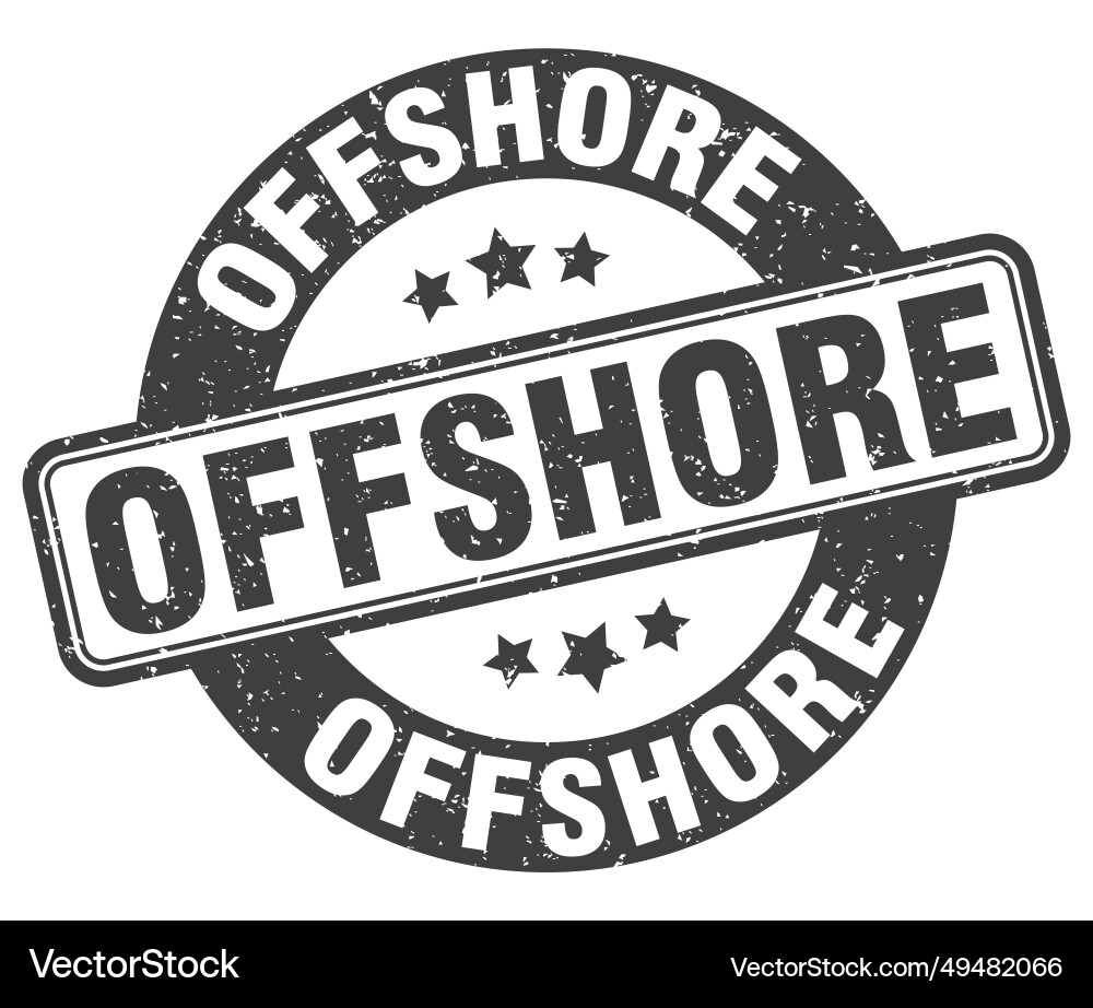 Offshore stamp label round grunge sign Royalty Free Vector