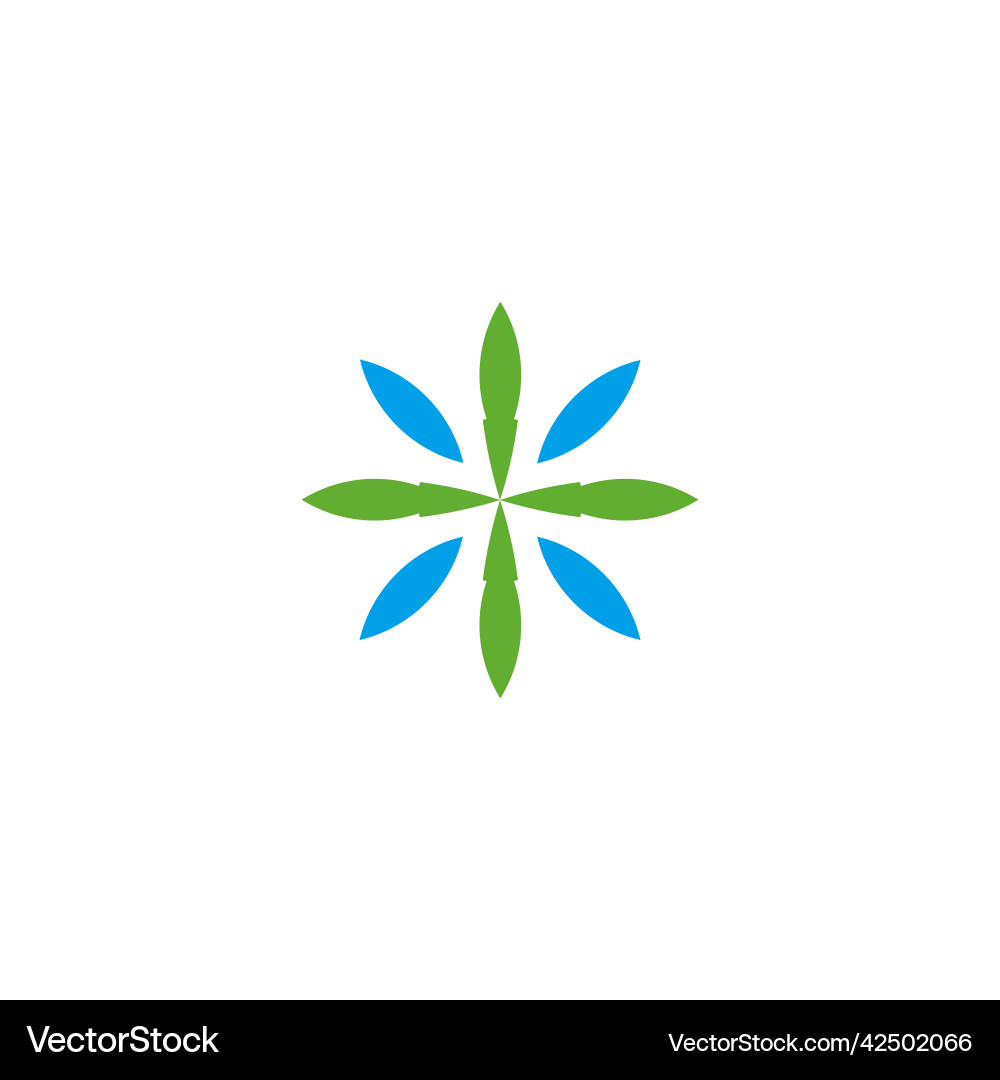 Plus medical leaf water herb symbol logo Vector Image