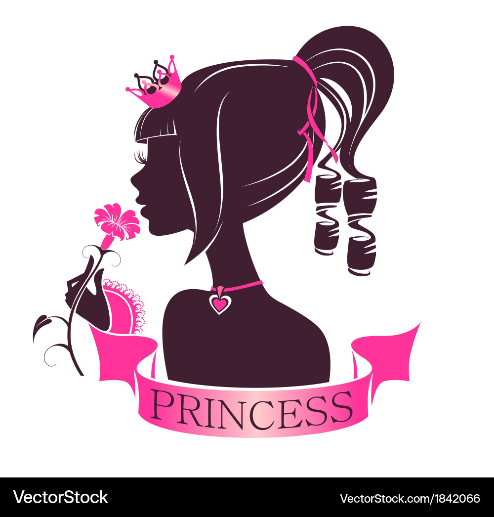 Portrait a princess with flower Royalty Free Vector Image