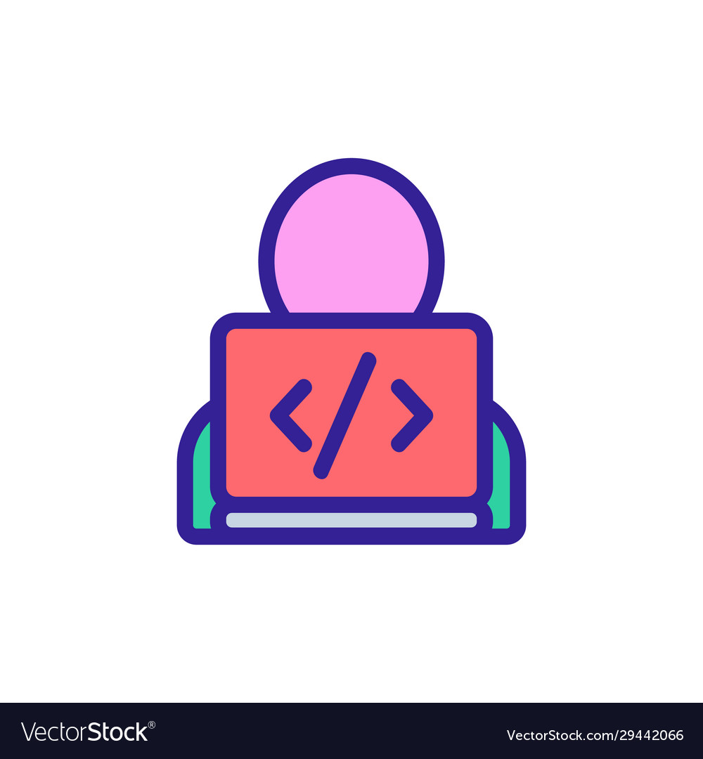 Programmer icon isolated contour symbol Royalty Free Vector