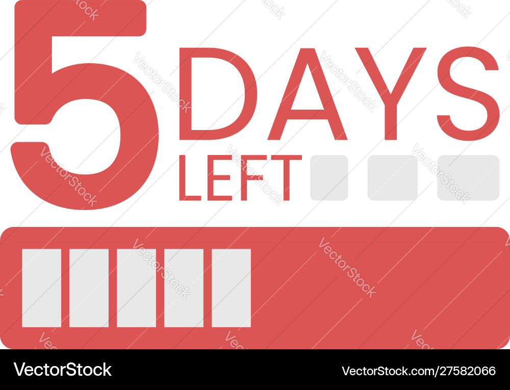 Sale banner with countdown numbers and text days Vector Image