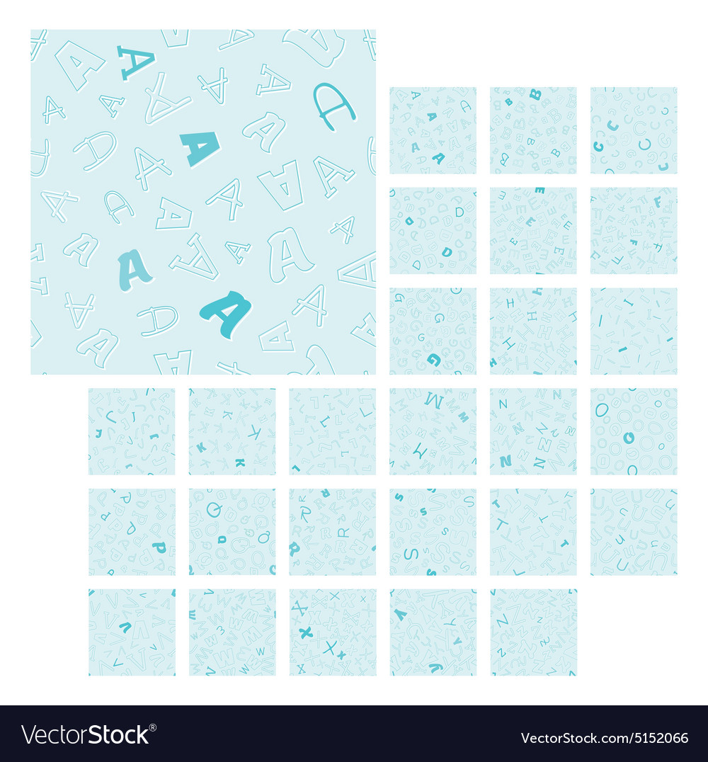 Seamless pattern with characters a - z Royalty Free Vector