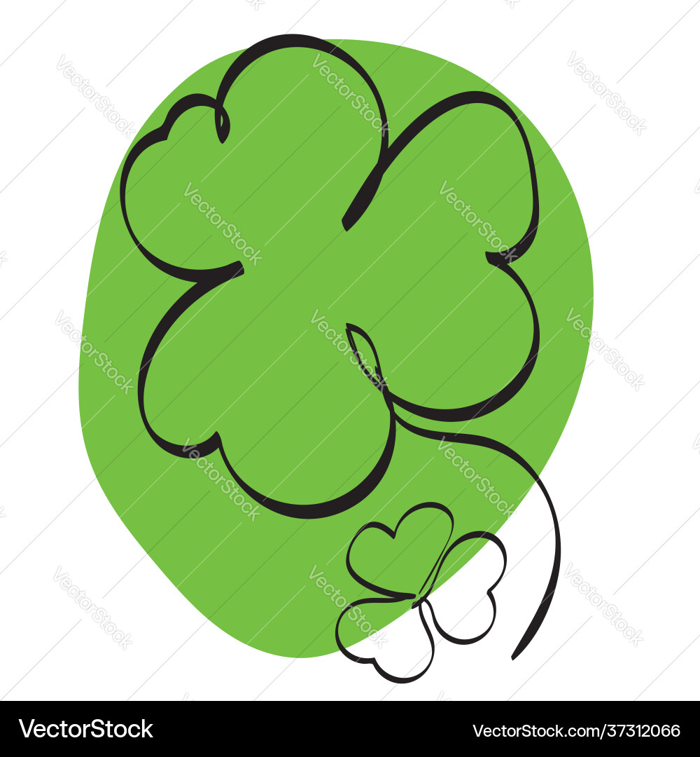 Shamrock leaves line art Royalty Free Vector Image