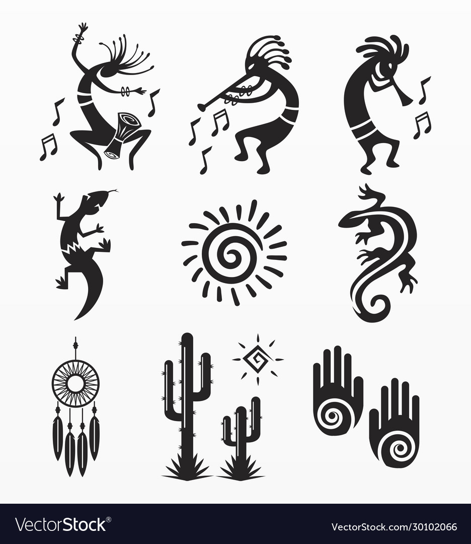 Variety aztec elements set Royalty Free Vector Image