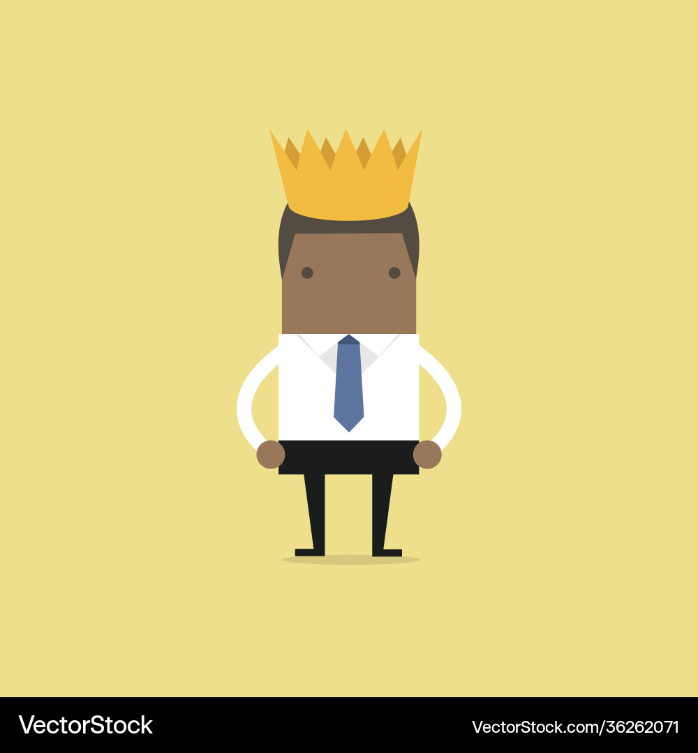 African businessman wearing a crown Royalty Free Vector