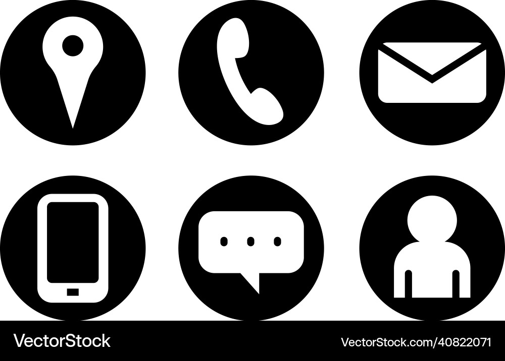 Business contact icon in black circle set Vector Image