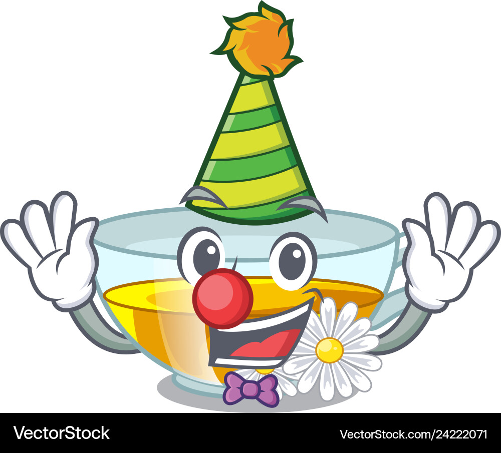 Clown chamomile tea isolated the with mascot Vector Image